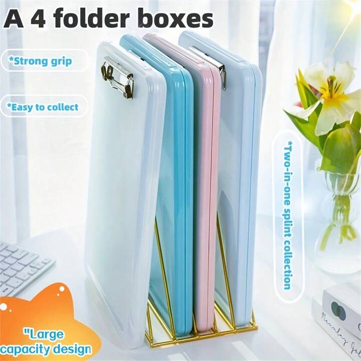 Multifunctional A4 Document Box, Vertical Standing Plastic Clipboard ...