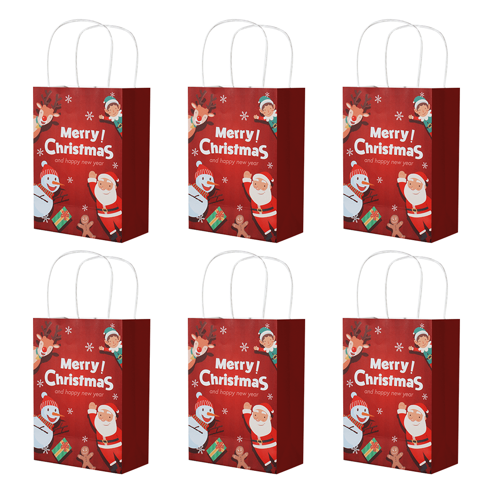 6pcs/pack 160g Kraft Paper Thicker Gift Bags For Christmas 2023 And New ...