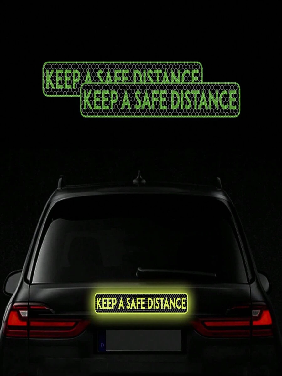 1pc High-intensity Reflective Bumper Sticker For Keeping Safe Distance ...