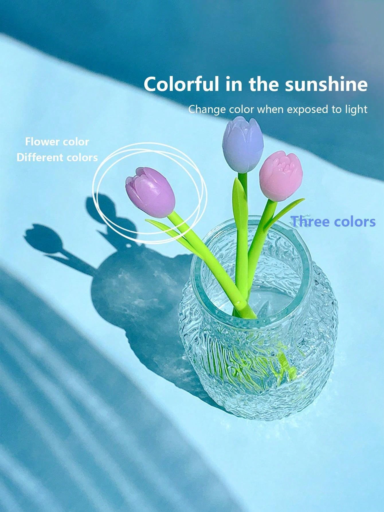 Fresh And Elegant Tulip Sunlight Changeable Pen, Refillable And ...