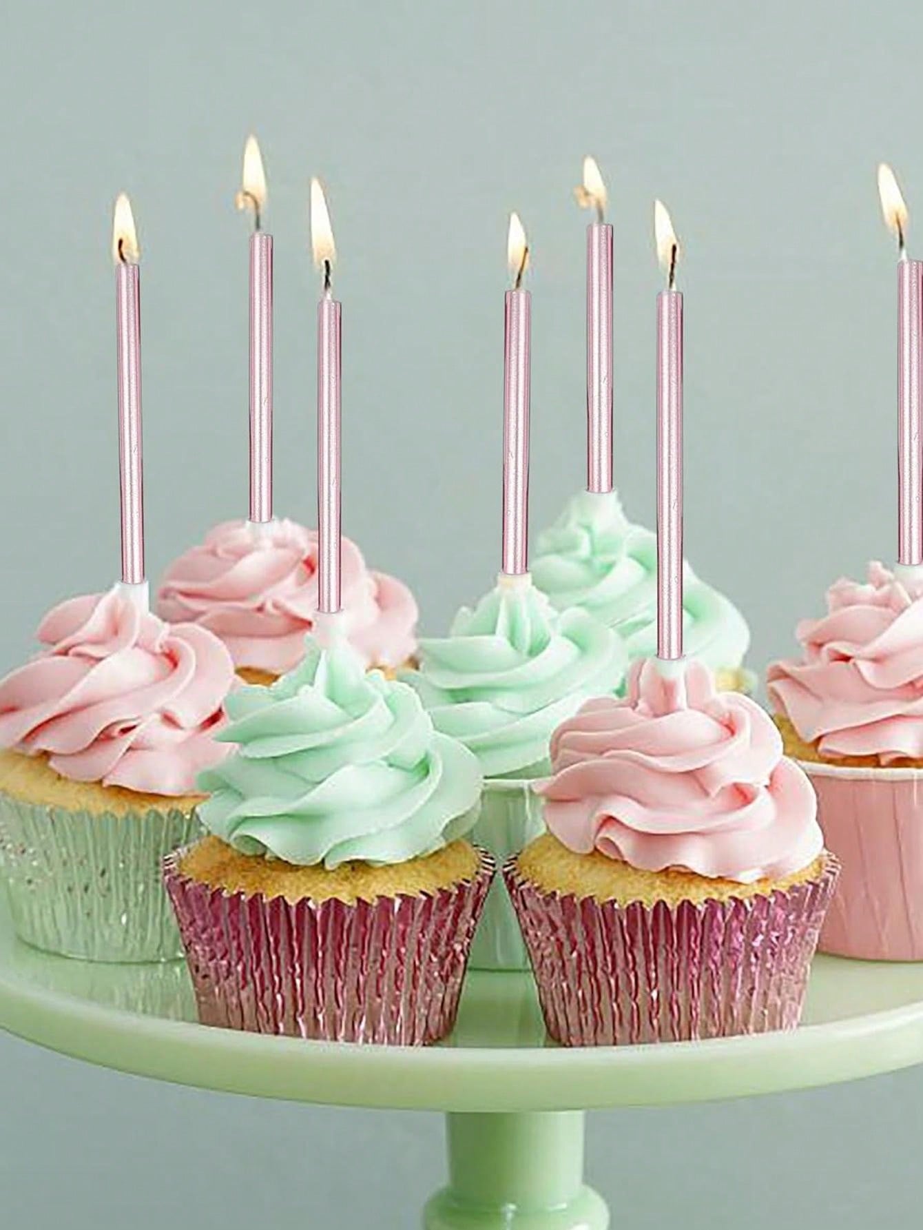 24pcs Pink Birthday Candles, 5.1 Inch Long Thin Cake Candles, Perfect ...