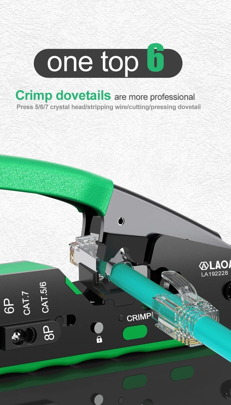RJ45 Crimp Tool Kit Pass Through Ethernet Crimper Kit All-in-one ...