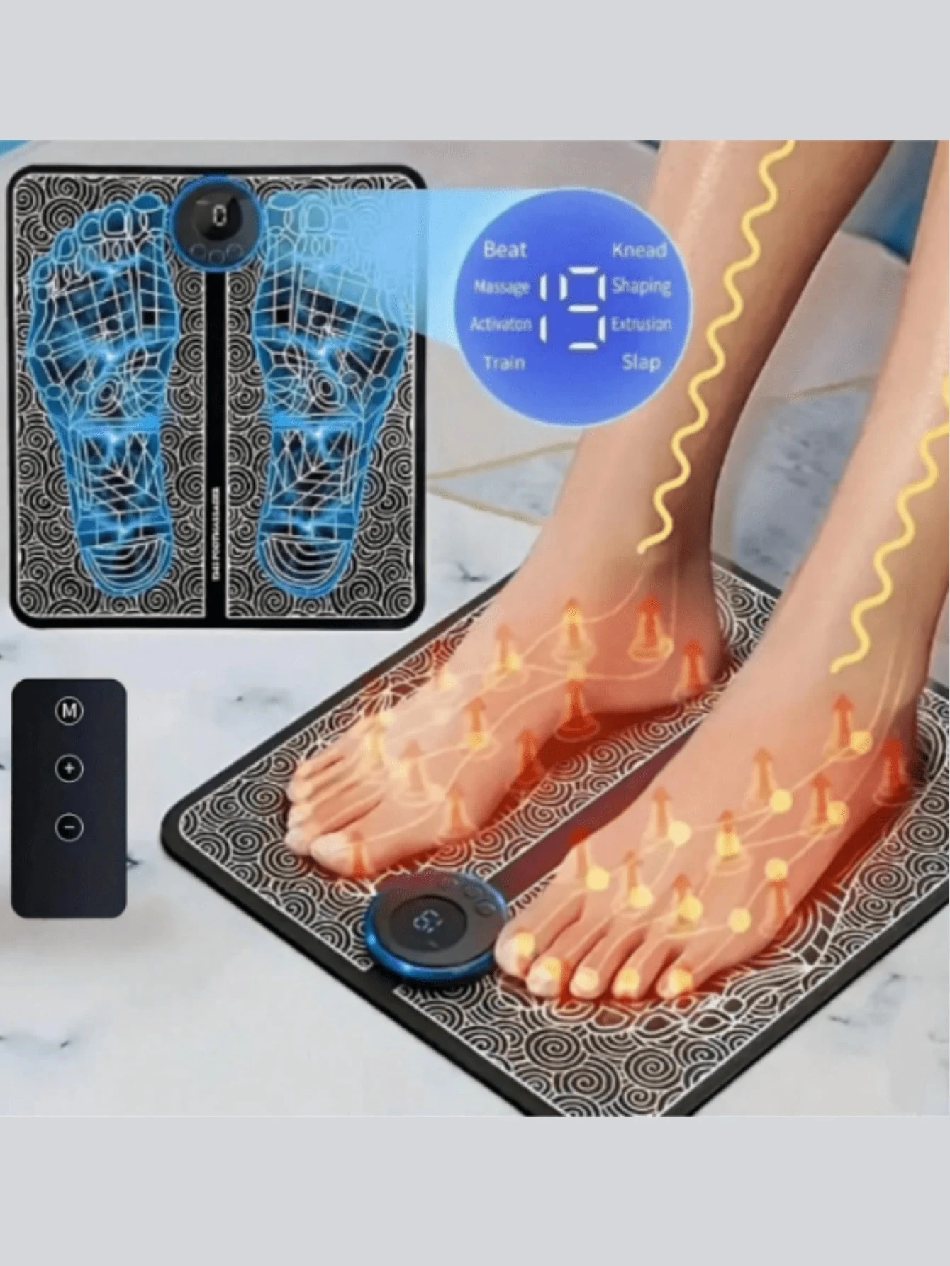 Foot Massager Pulse Foot Massage Device EMS Physical Therapy Acupoint ...