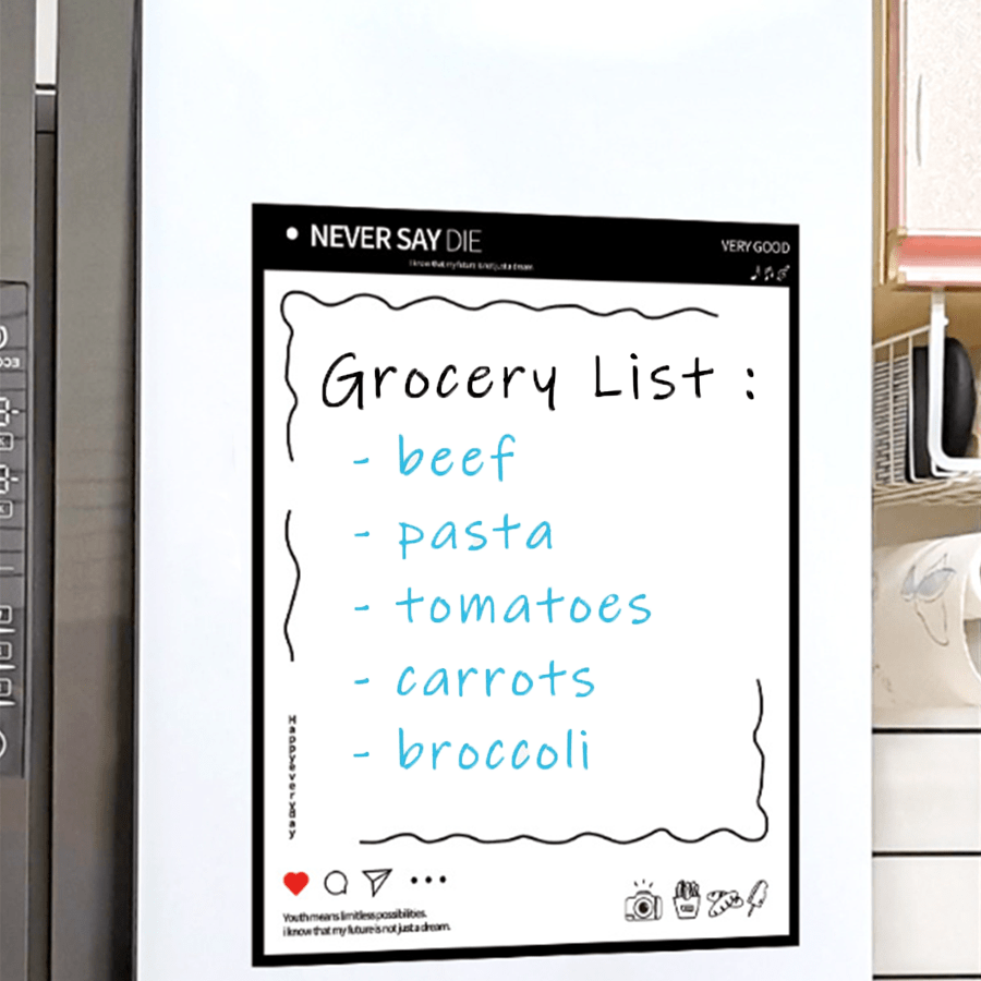 Magnetic Dry Erase Whiteboard Sheet - 15 x 12 inches Small Magnet ...