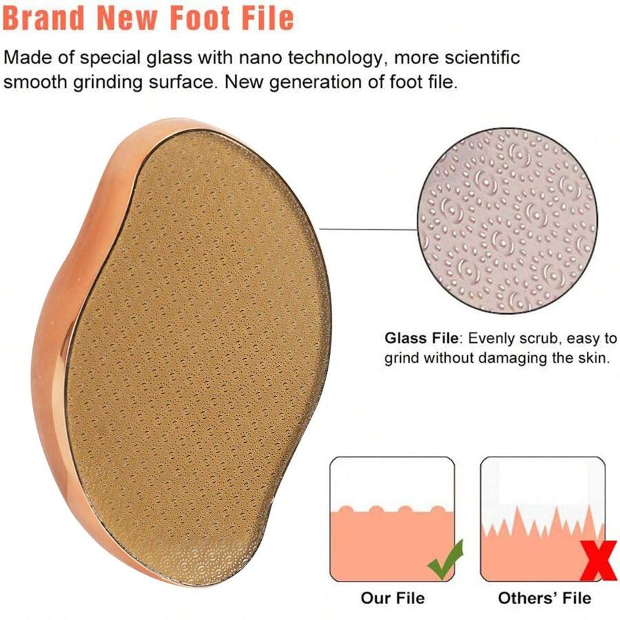 Nano Glass Foot File, Crystal Foot Scrubber, Portable Size Callus ...