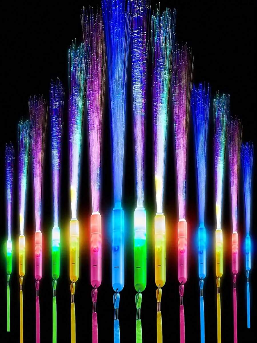 12PCS/Set Led Colorful Luminous Fiber Fluorescent Stick, Luminous Party ...