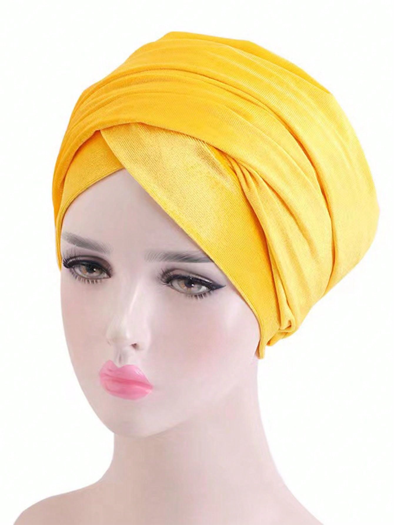 1pc Solid/Colorful Velvet Turban Hat With Long Tail, Head Wrap Scarf ...