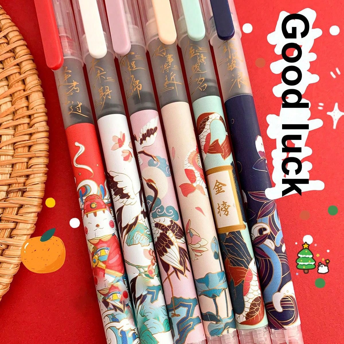 New Cartoon Koi Fish Series Liquid Ink Ballpoint Pen, Student Office ...