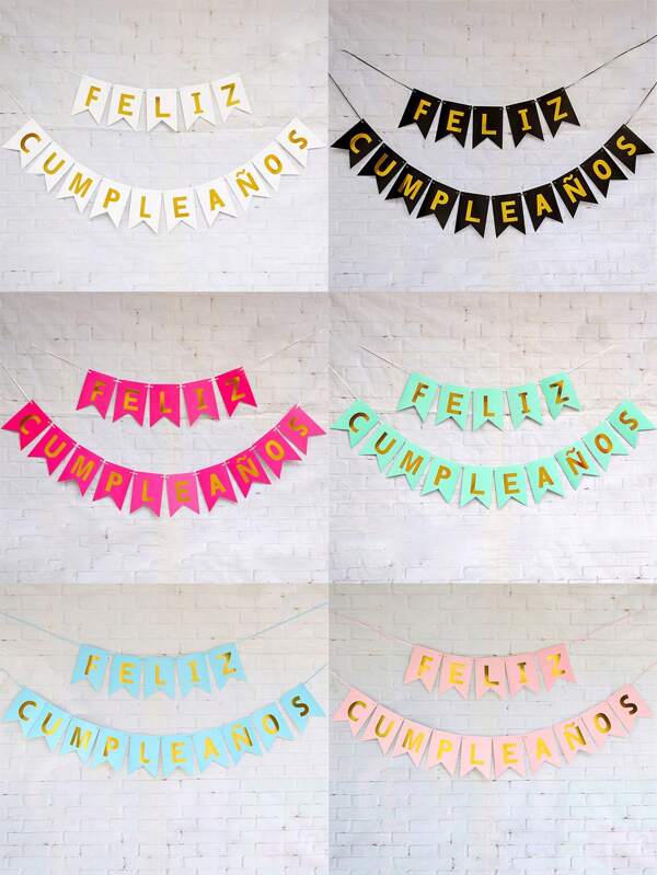 1set Spanish Happy Birthday Banner Party Decorations, Colorful Flags ...
