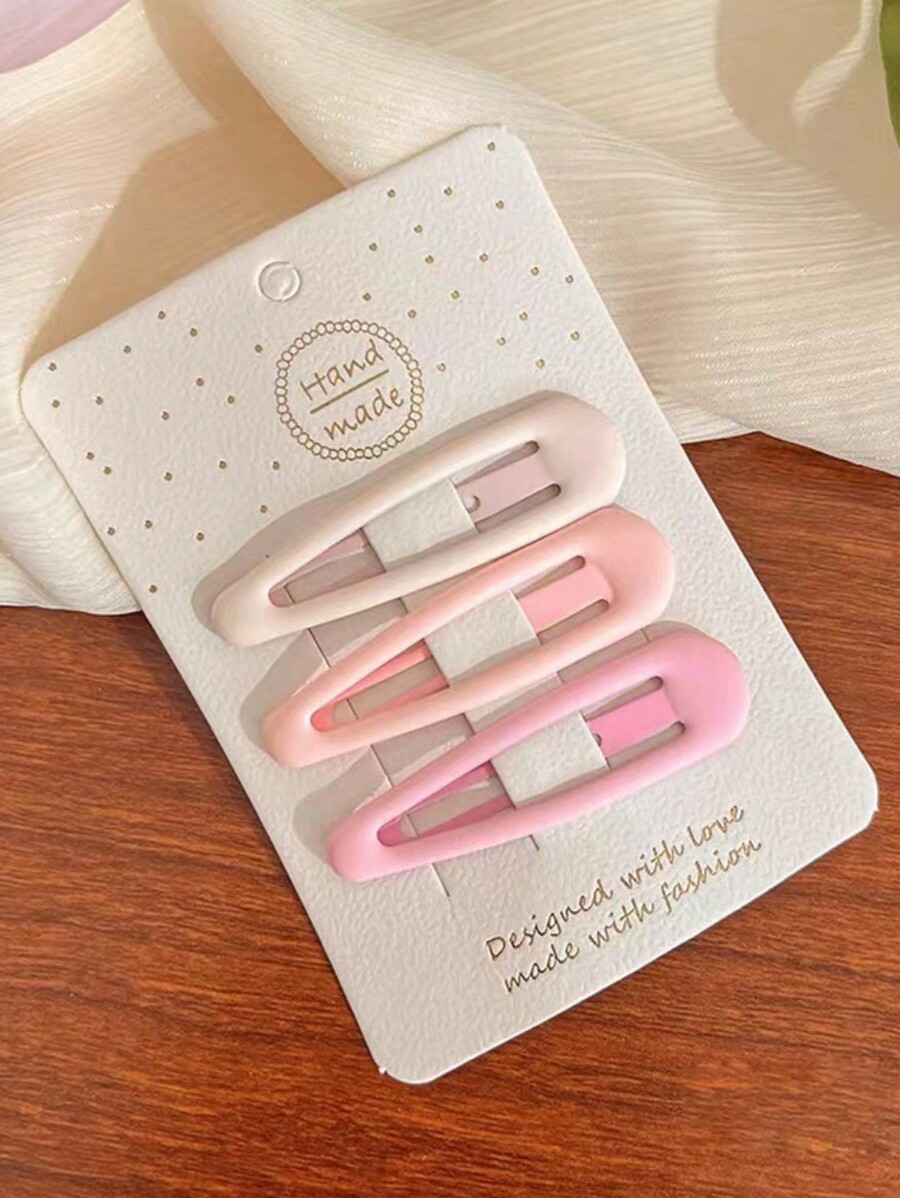 Pink Clip Star Shape Children's Hair Clip Set Pink Heart Shaped Alloy ...