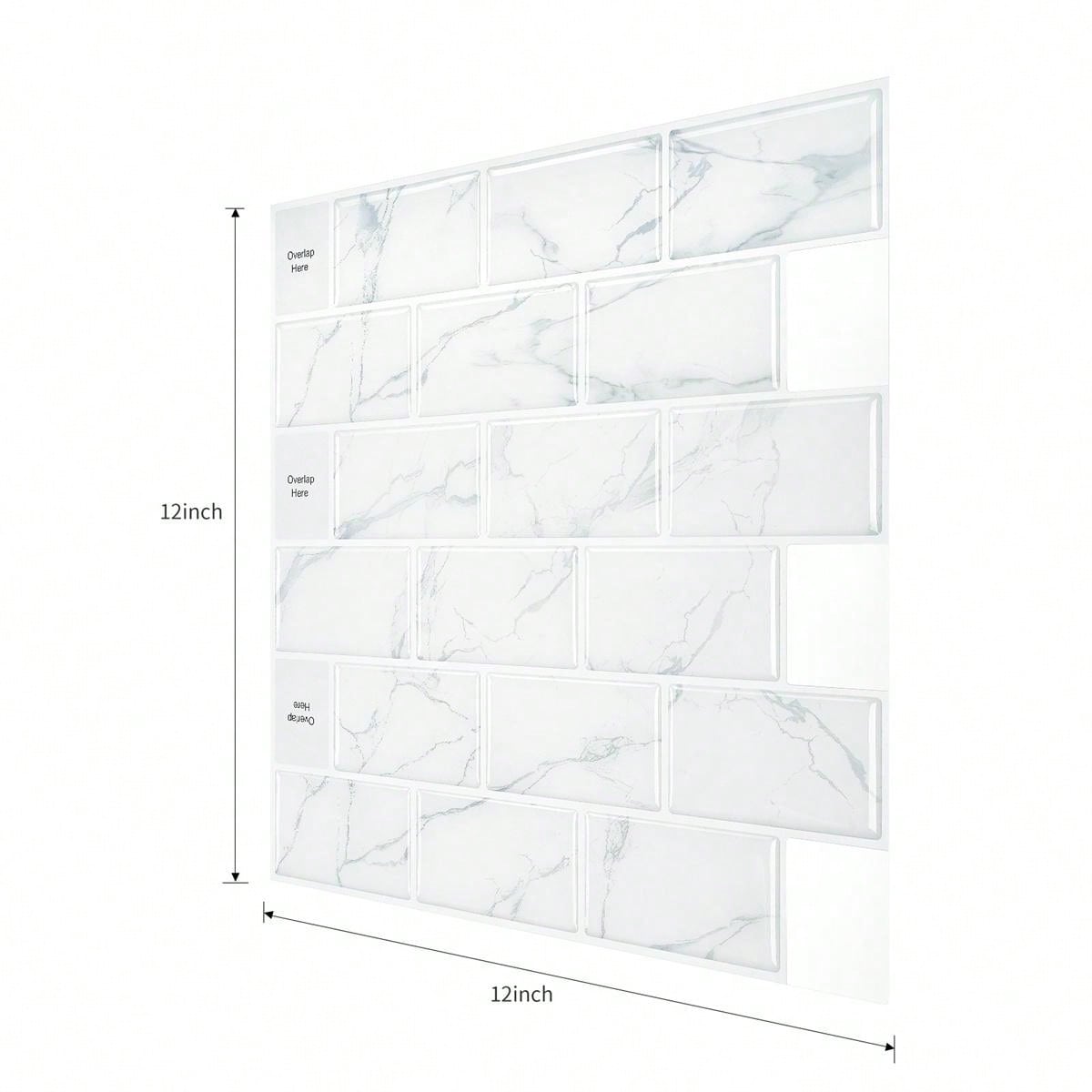 10 Sheets Peel and Stick Backsplash, 12" x 12" Tile Subway 3D Wall ...