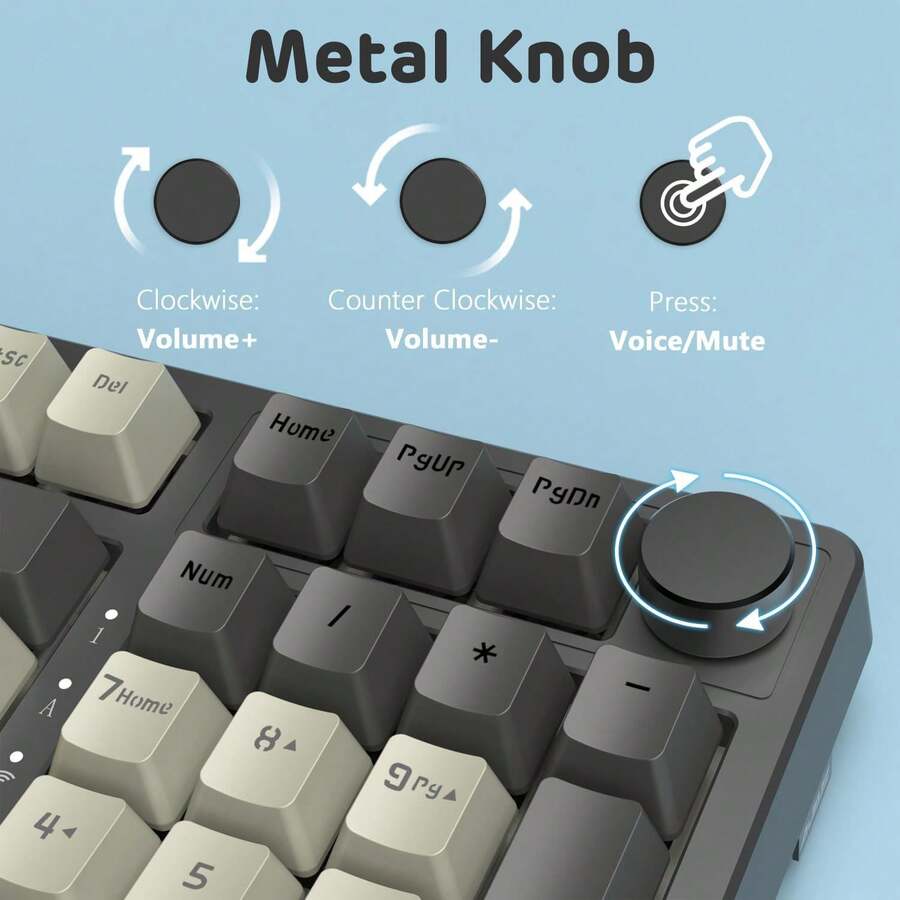 99-Keys Wireless Mechanical Keyboard With Coiled Cable, Bt5.0/2.4g ...