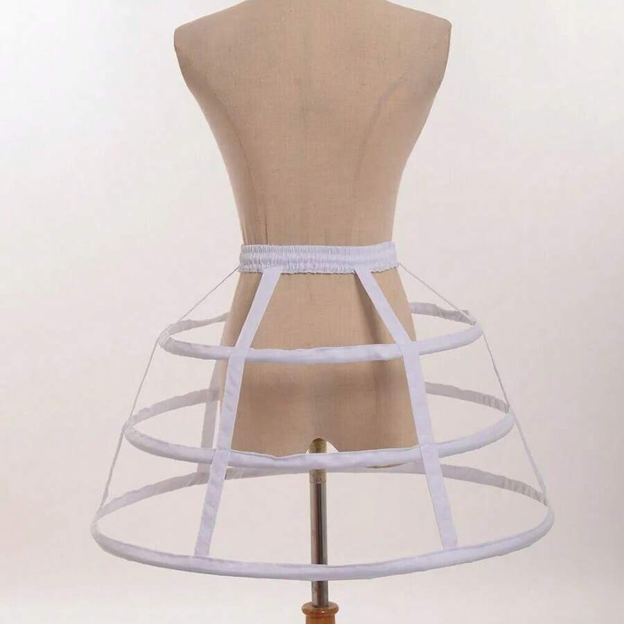 Girls 3 Hoops Crinoline Cage Bustle Petticoat Women Adjustable Pannier ...
