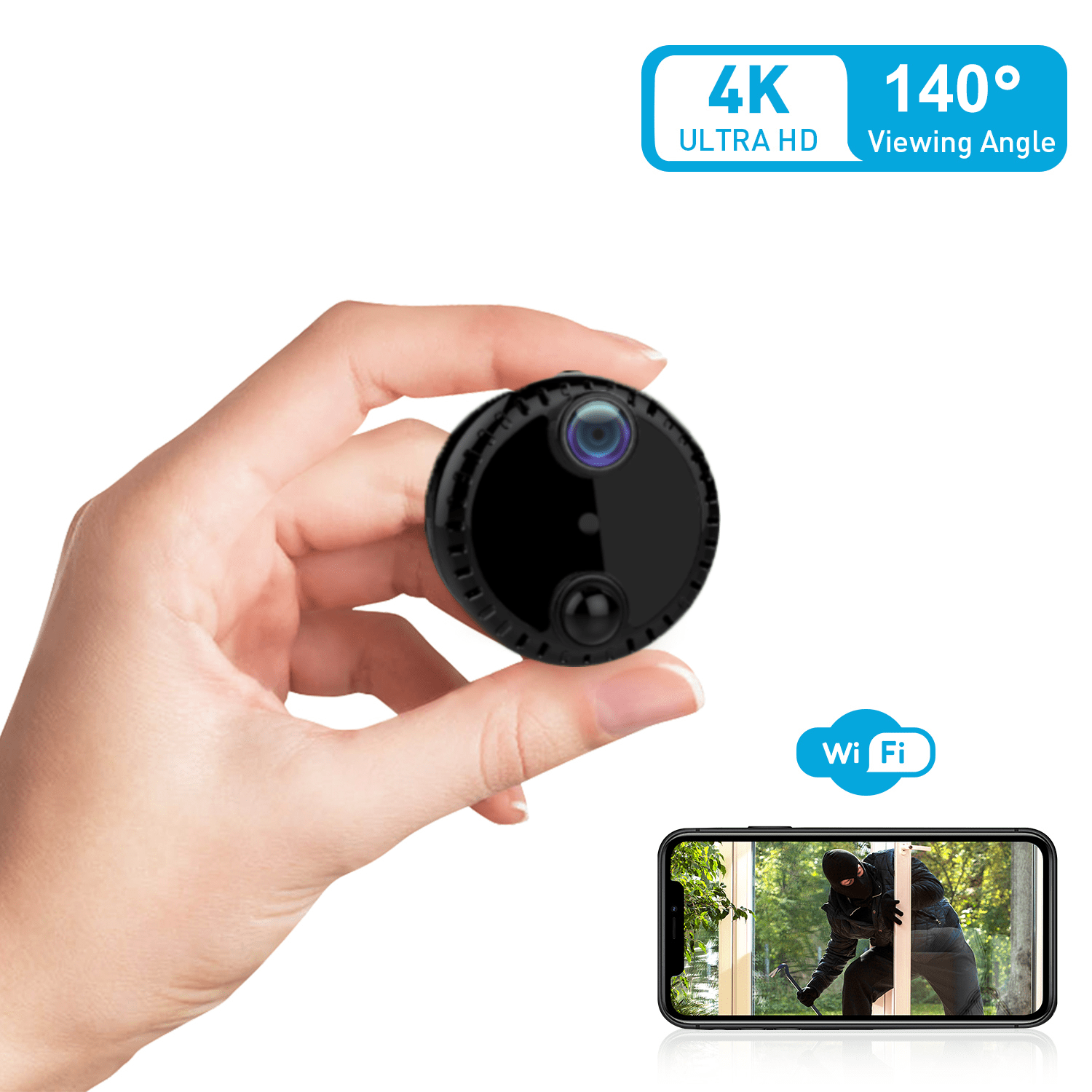1pc Mini Wireless Wifi Camera, Hd Night Vision Indoor/outdoor Camera ...