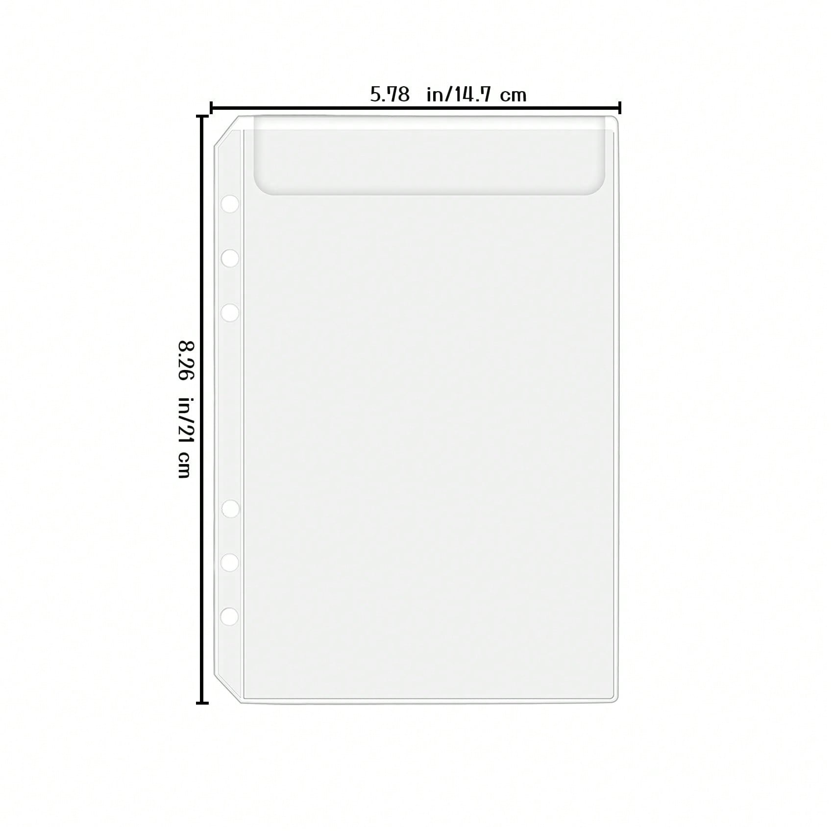 12 Pack Of PVC Binder Pockets A6 A5 Size 6 Holes Waterproof Binder ...