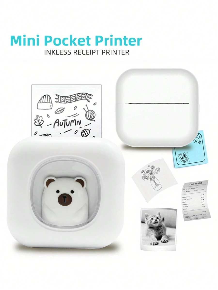 Mini Thermal Printer, Portable Photo Printer, Inkless Printer ...