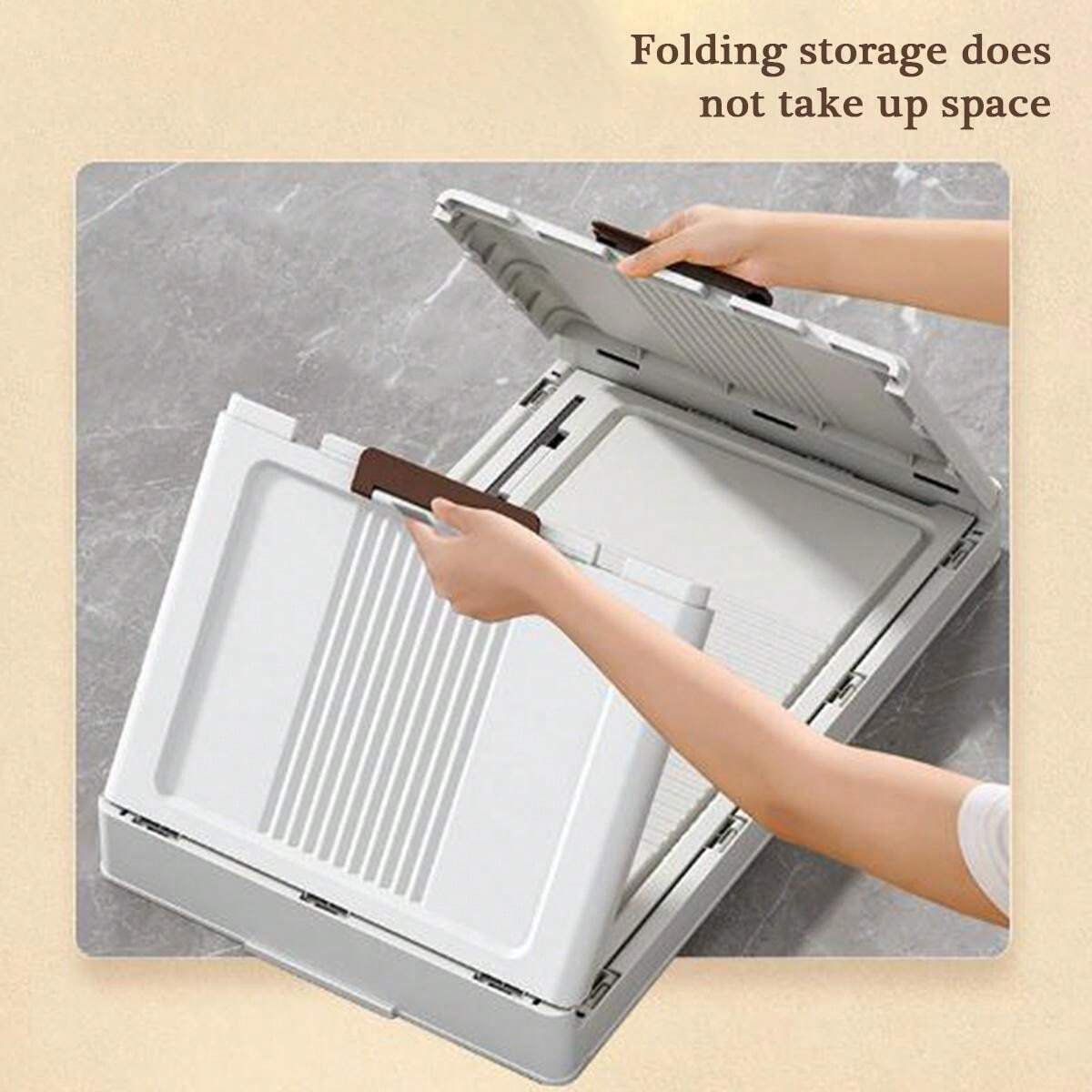 1pc, Stackable Storage Bins With Lids And Double Doors 1 Pack Plastic ...