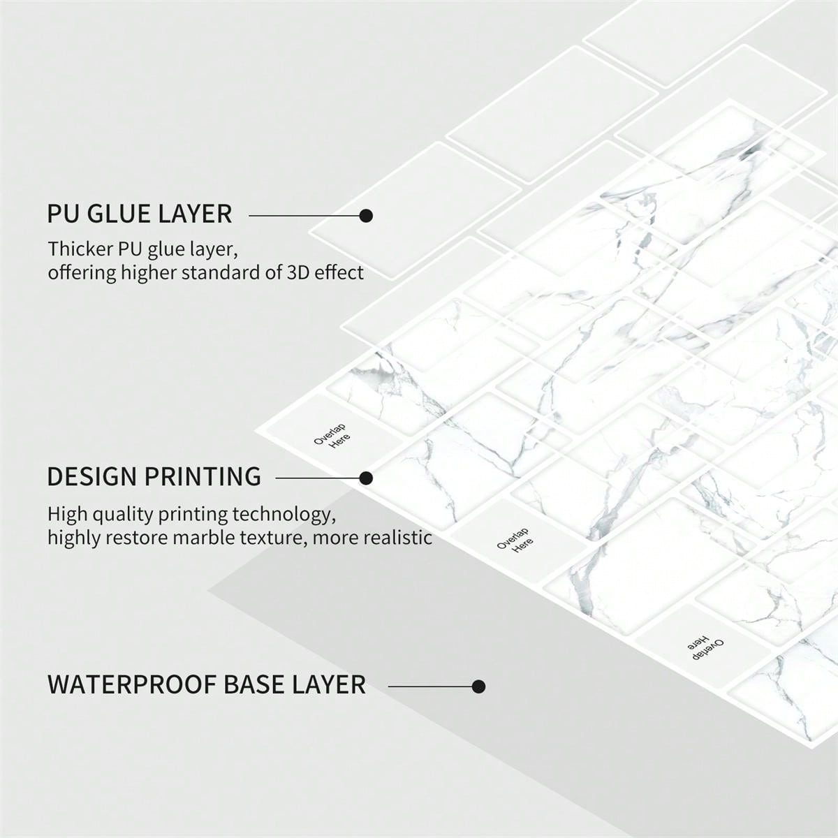 10 Sheets Peel and Stick Backsplash, 12" x 12" Tile Subway 3D Wall ...