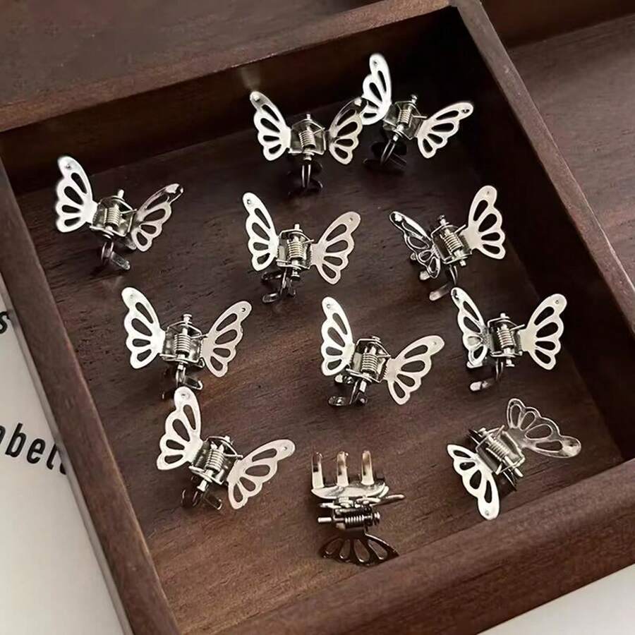 10pcs Gold Miniature Butterfly Hair Claw Clips, Fashionable And Not ...