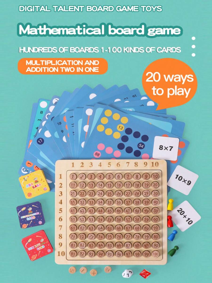 Wooden children's interactive math game, addition, subtraction ...