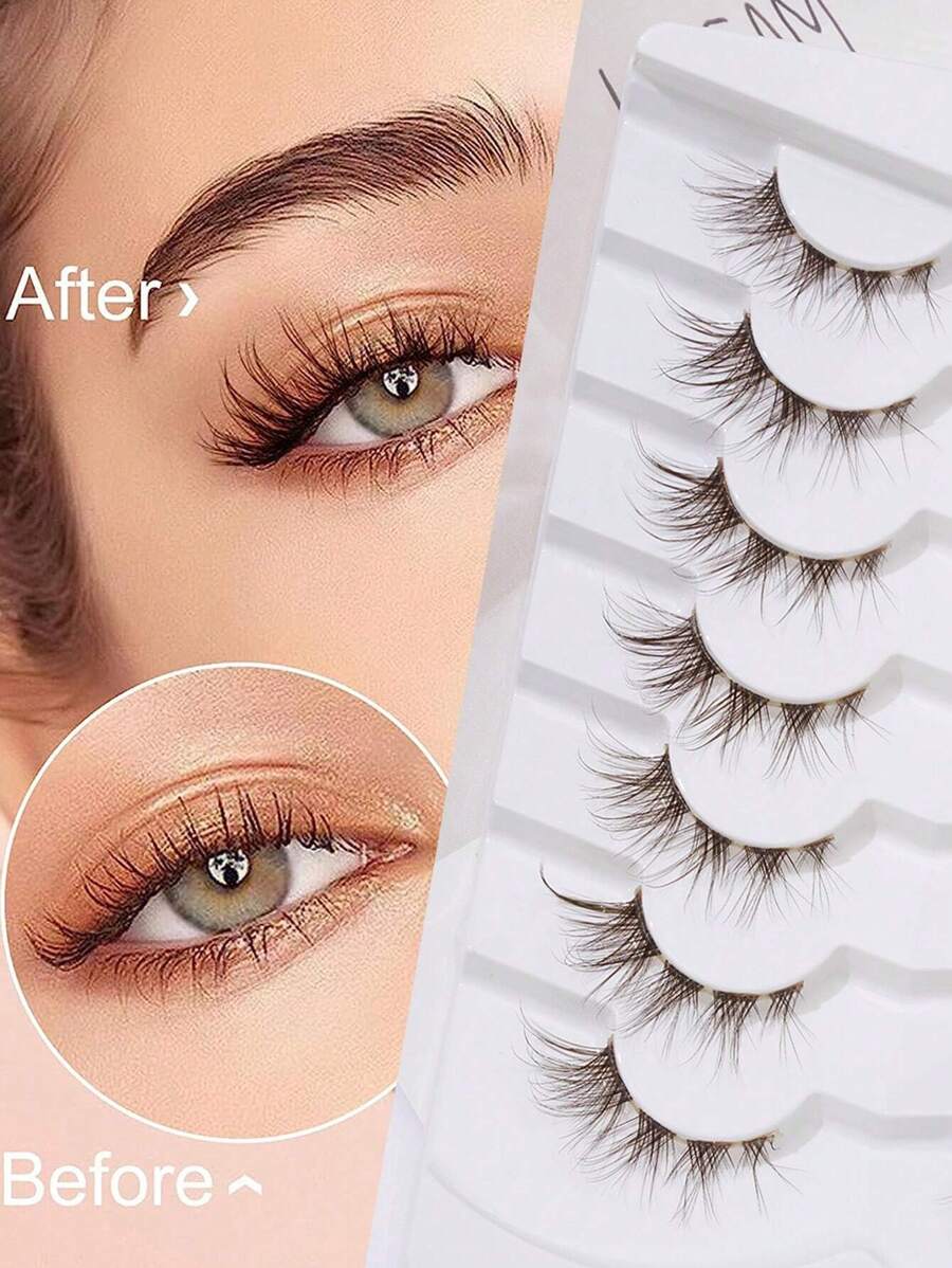 7pairs/Set Professional & Casual & Party Fox Style Brown Gradually ...