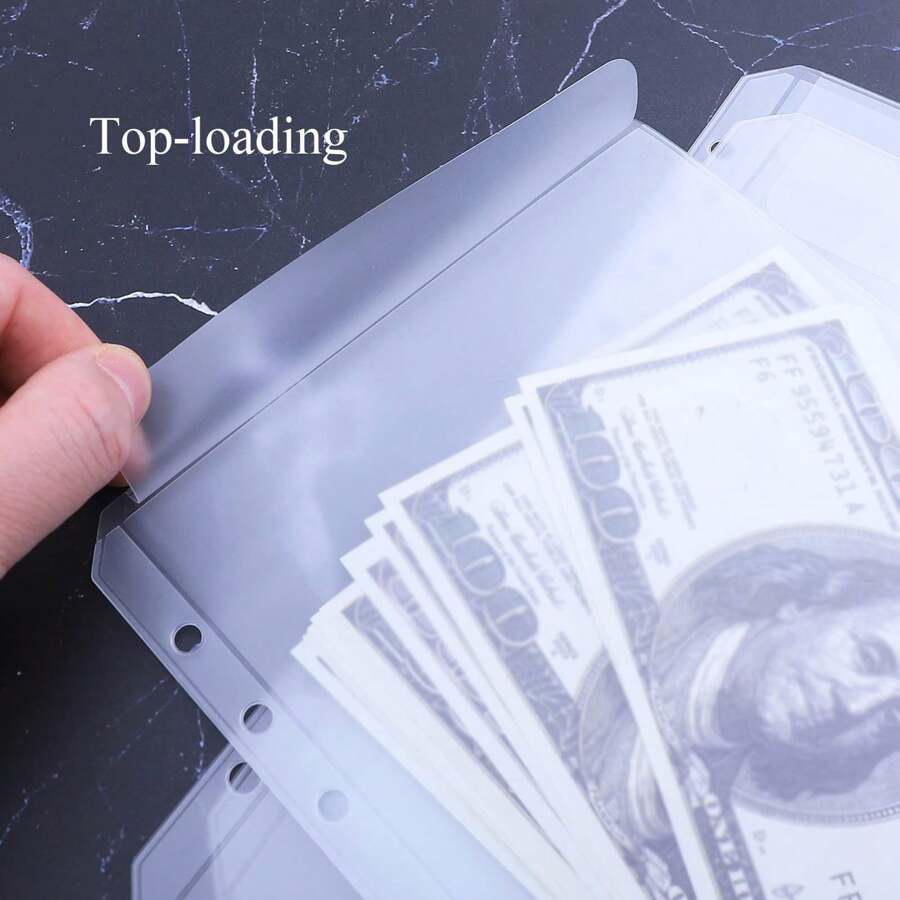 12 Pack Of PVC Binder Pockets A6 A5 Size 6 Holes Waterproof Binder ...