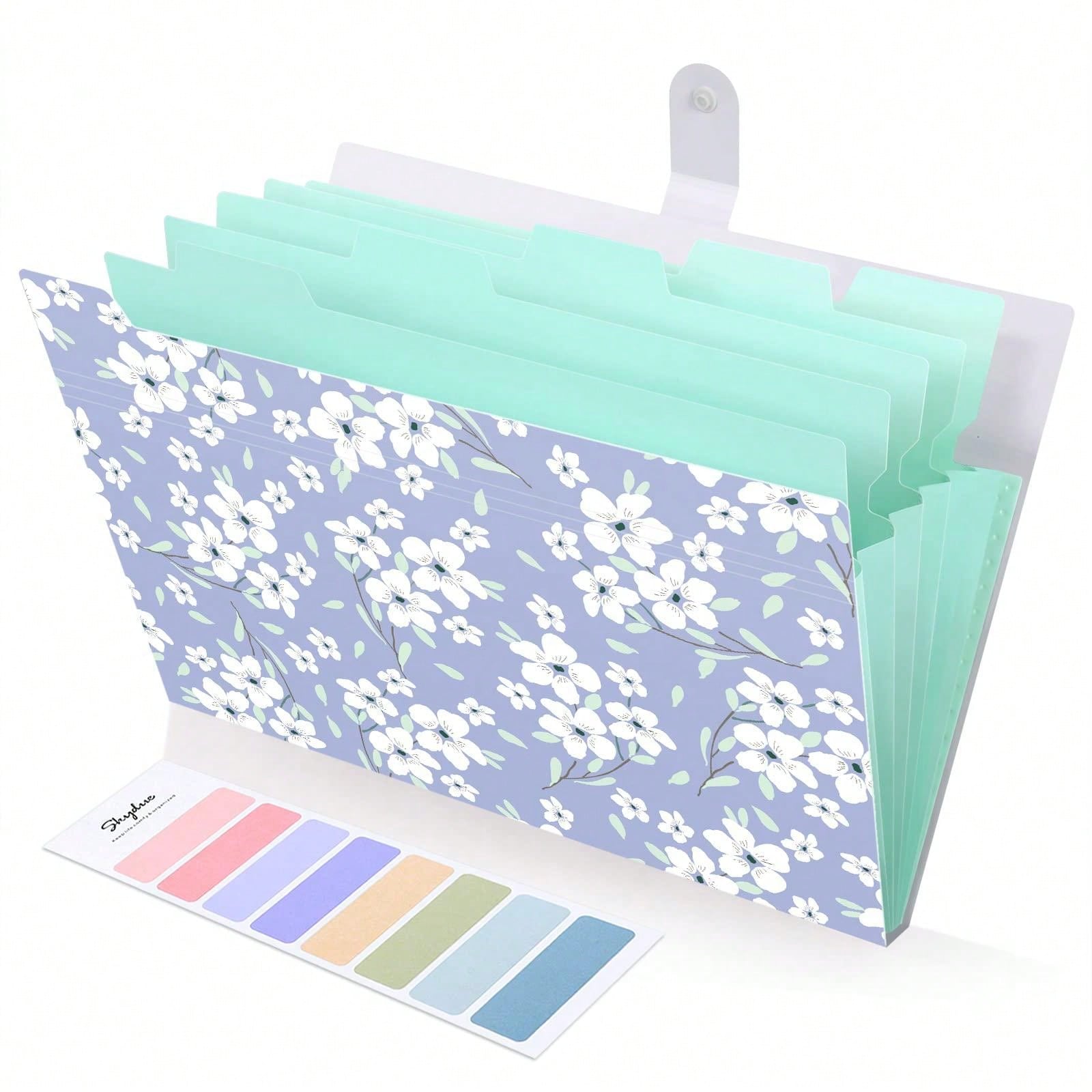 Expanding File Folders with 8 lables, Floral Printed Accordion Document ...