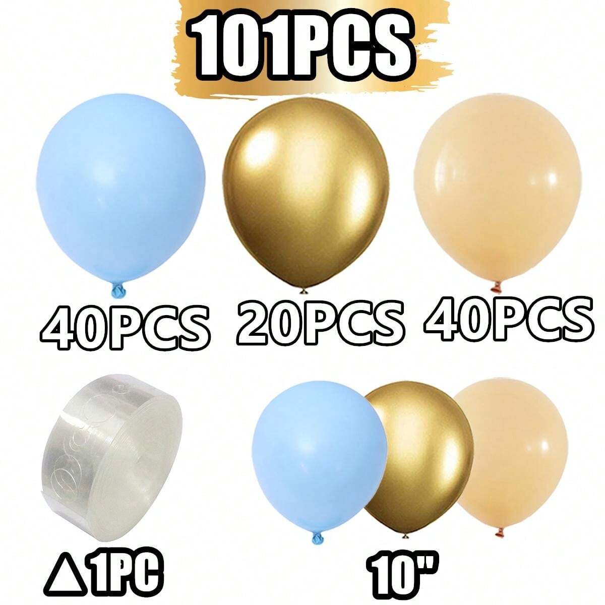 101 Piezas De Globos De Látex Gruesos De 10 Pulgadas En Tonos De Azul ...