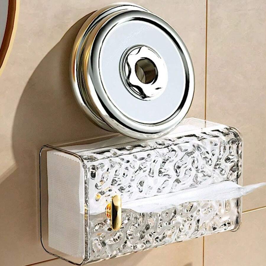 Transparent tissue box for home bathroom without punching wall-mounted ...