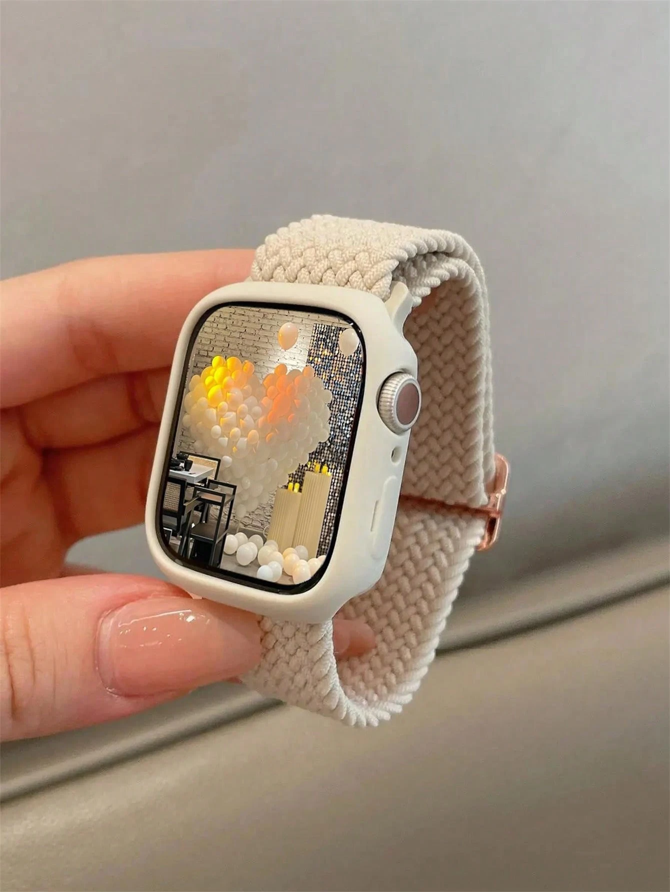 Starlight Cute Braided Elastic Nylon Strap + Case Compatible With Apple ...