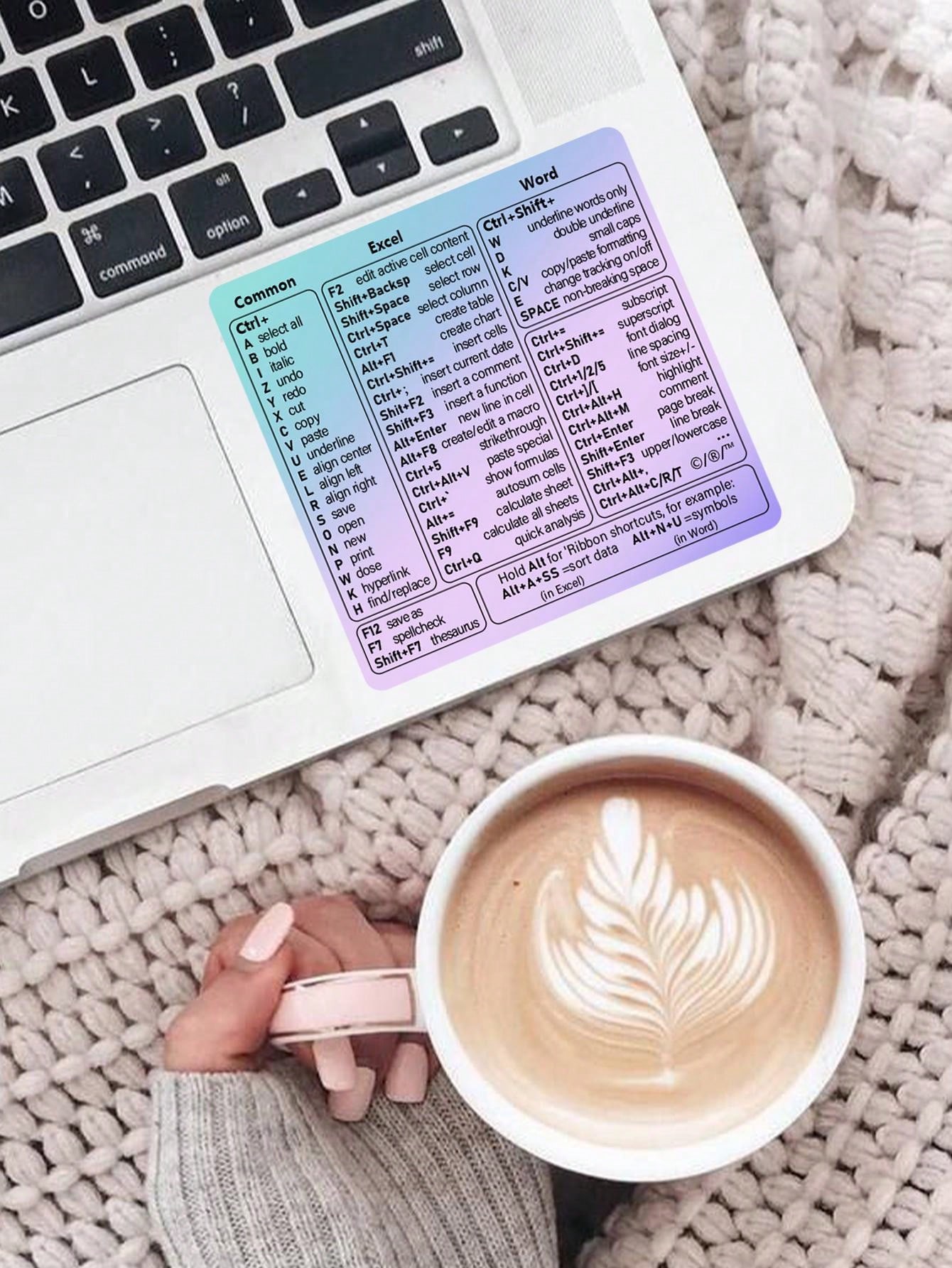 1pc Laptop Excel Shortcut Keys Sticker | SHEIN USA