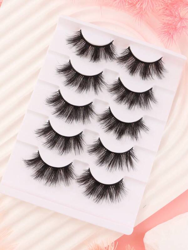 5pairs/set Thick & Long Natural Crossed Faux Eyelashes For Latin Dance ...