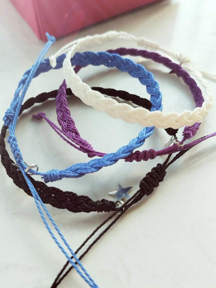 New Bohemian Style Handmade Braided Bracelet, Waterproof Waxed Rope ...