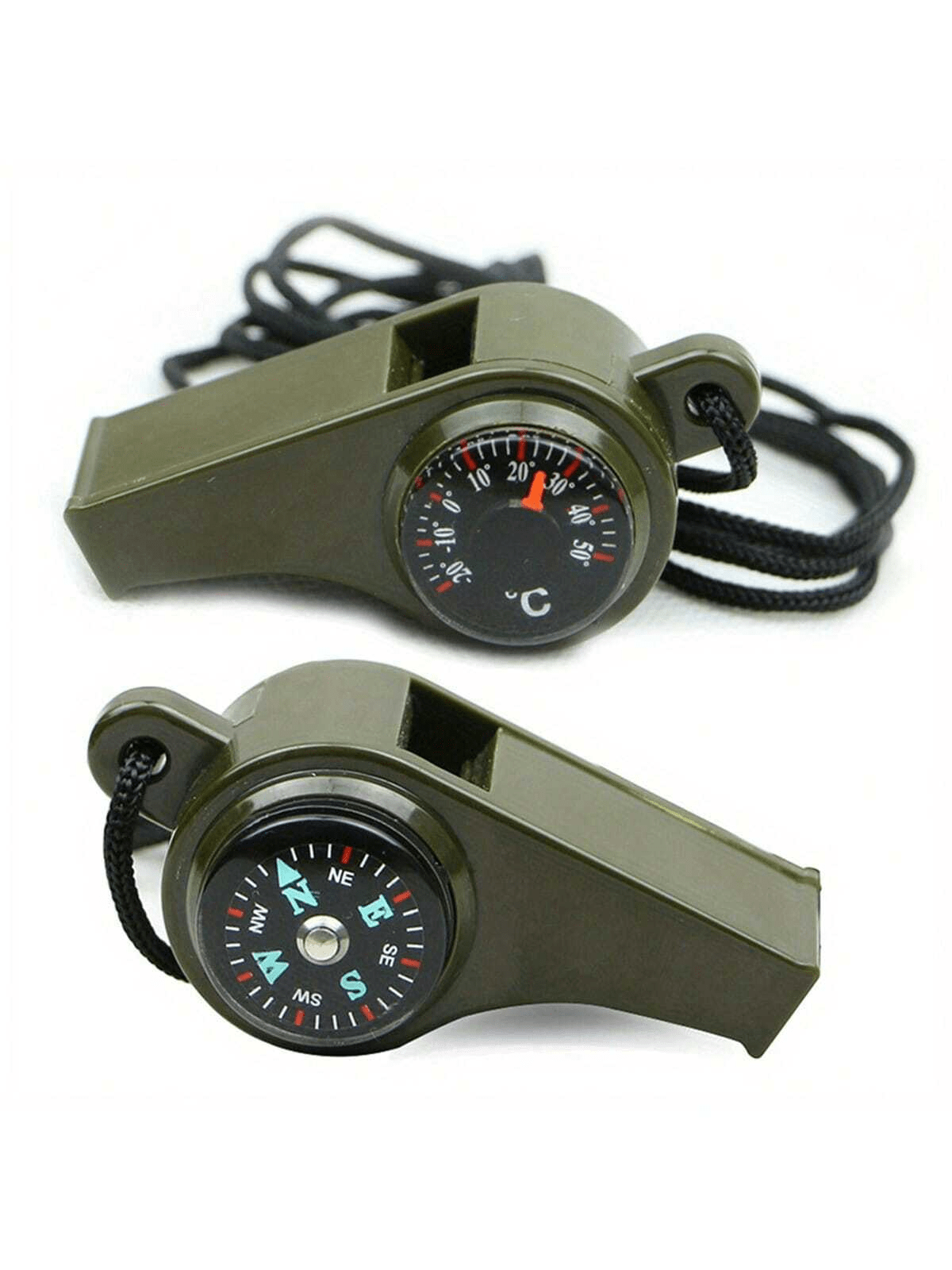 1pc Emergency Survival Whistle With Compass Thermometer For Camping ...
