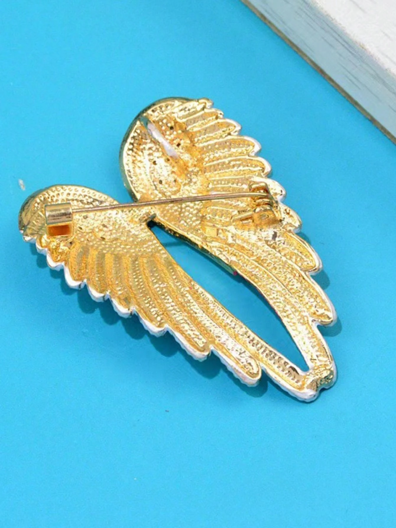 Elegant 1pc Ladies Angel Wings Shaped White Rhinestone Clothing ...