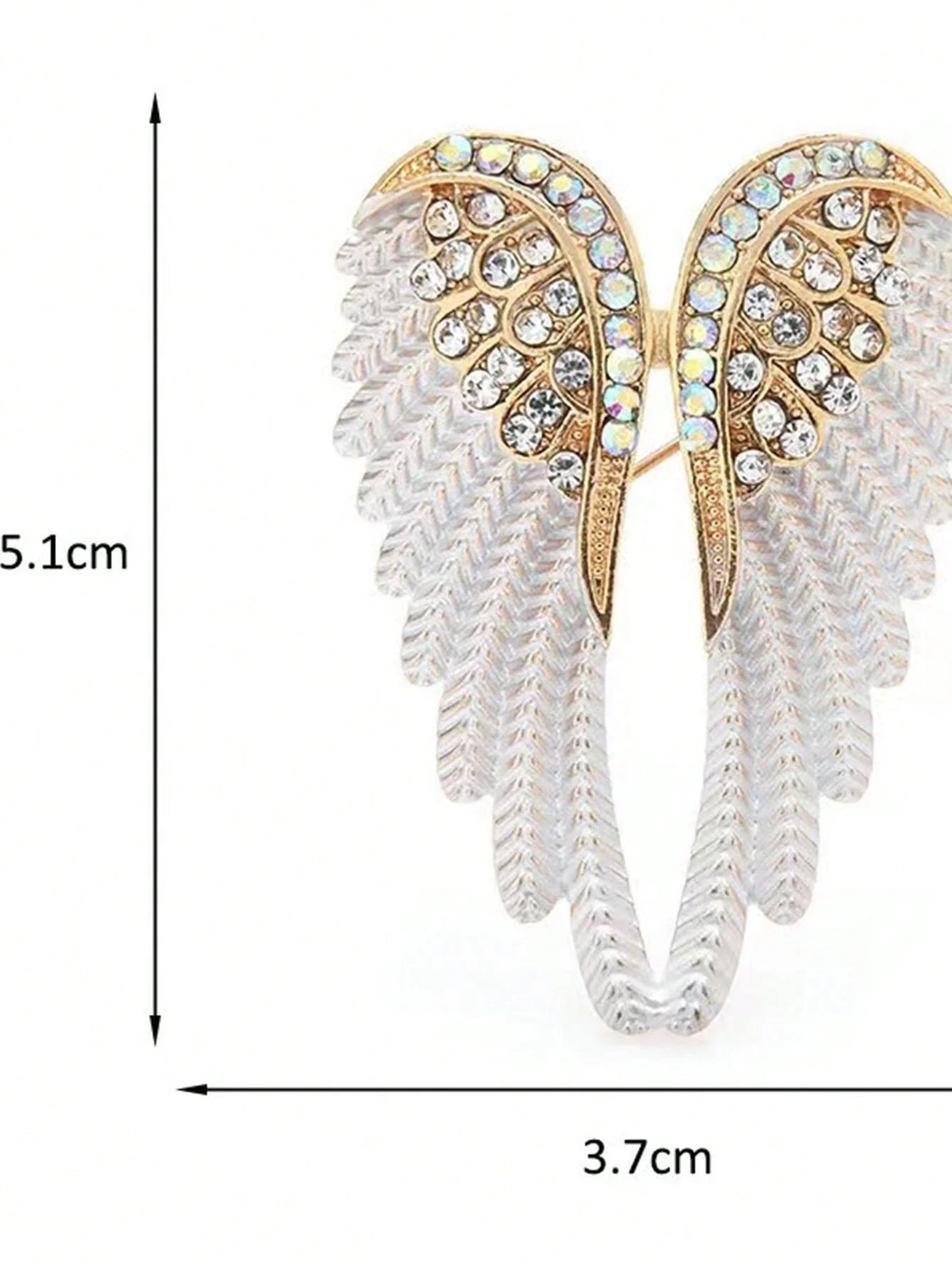 Elegant 1pc Ladies Angel Wings Shaped White Rhinestone Clothing ...