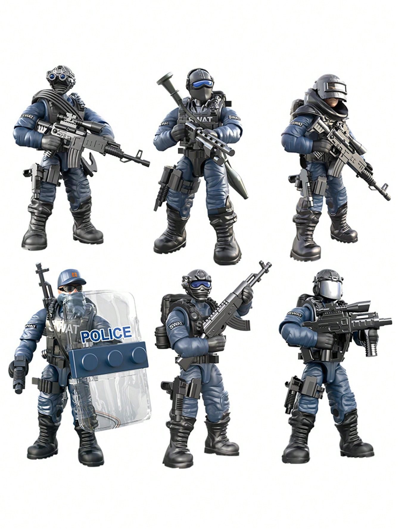 16 Styles Police Car & Swat Team Member Figures Building Block Toy Set ...