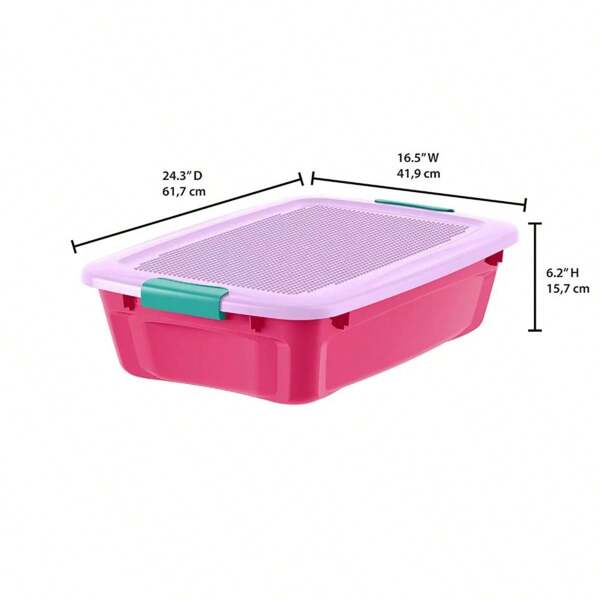 Medium Storage Bin with Brick Play Lid, Pink - Set of 6 | SHEIN USA