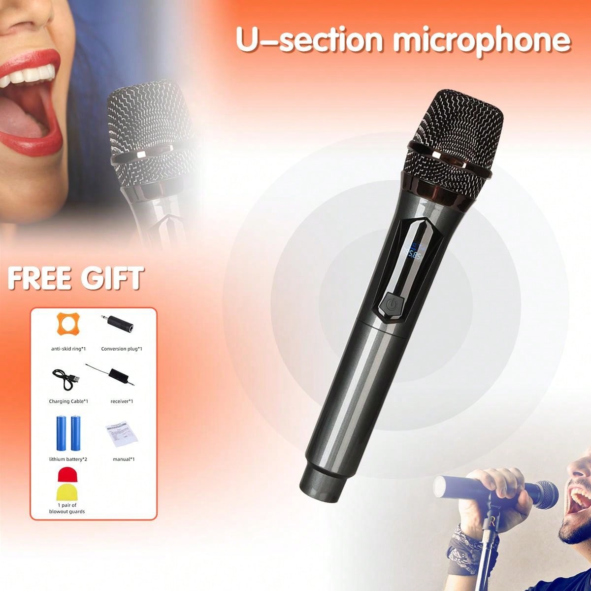 1pc Black LED Display Hard Metal Mesh Shell Microphone, TV-1500 | SHEIN EUR