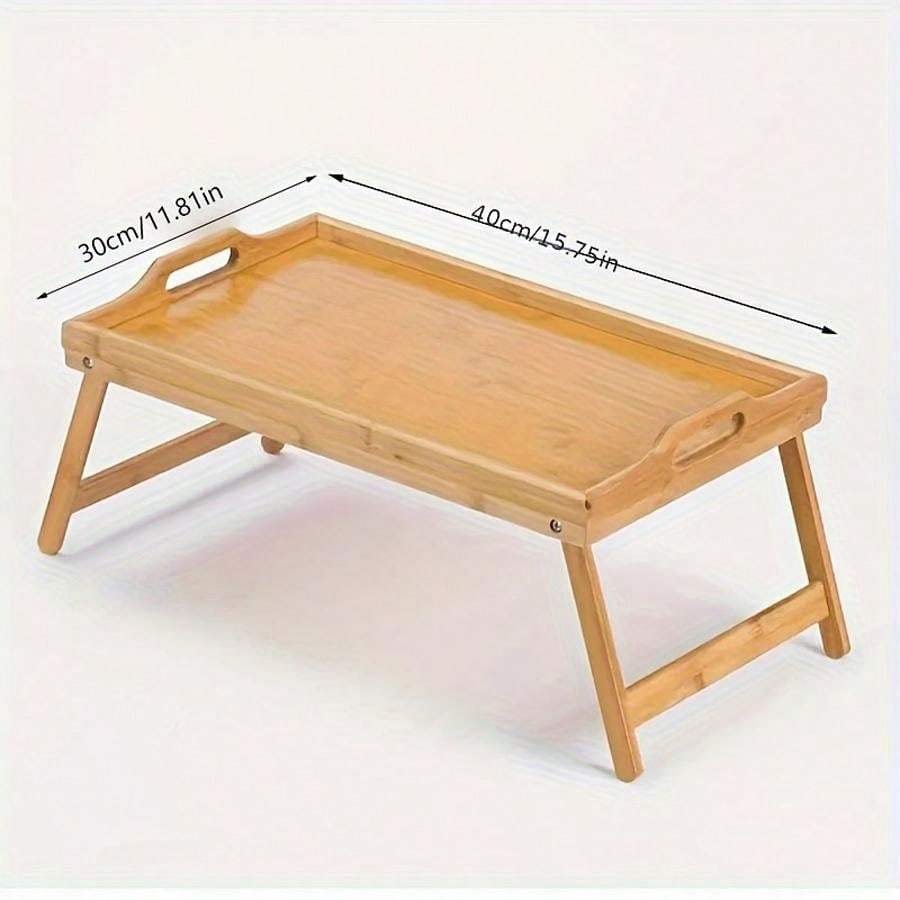 Bamboo Bed Tray Table With Legs & Handles, Breakfast Tray For Sofa & Bed, Laptop Desk For ...
