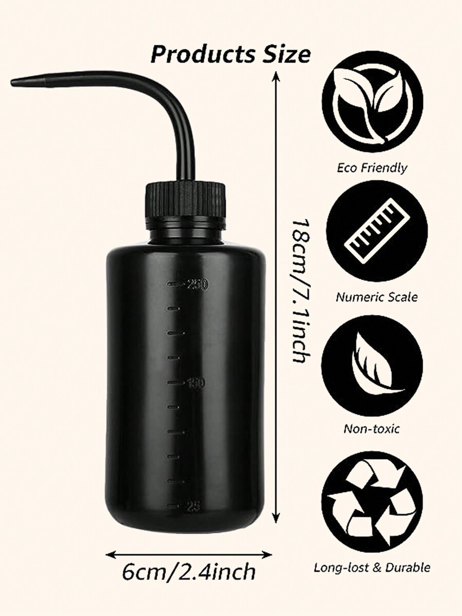 Plastic Wash Bottle Black Lash Liquid Water Rinse Bottle 2pcs Black ...