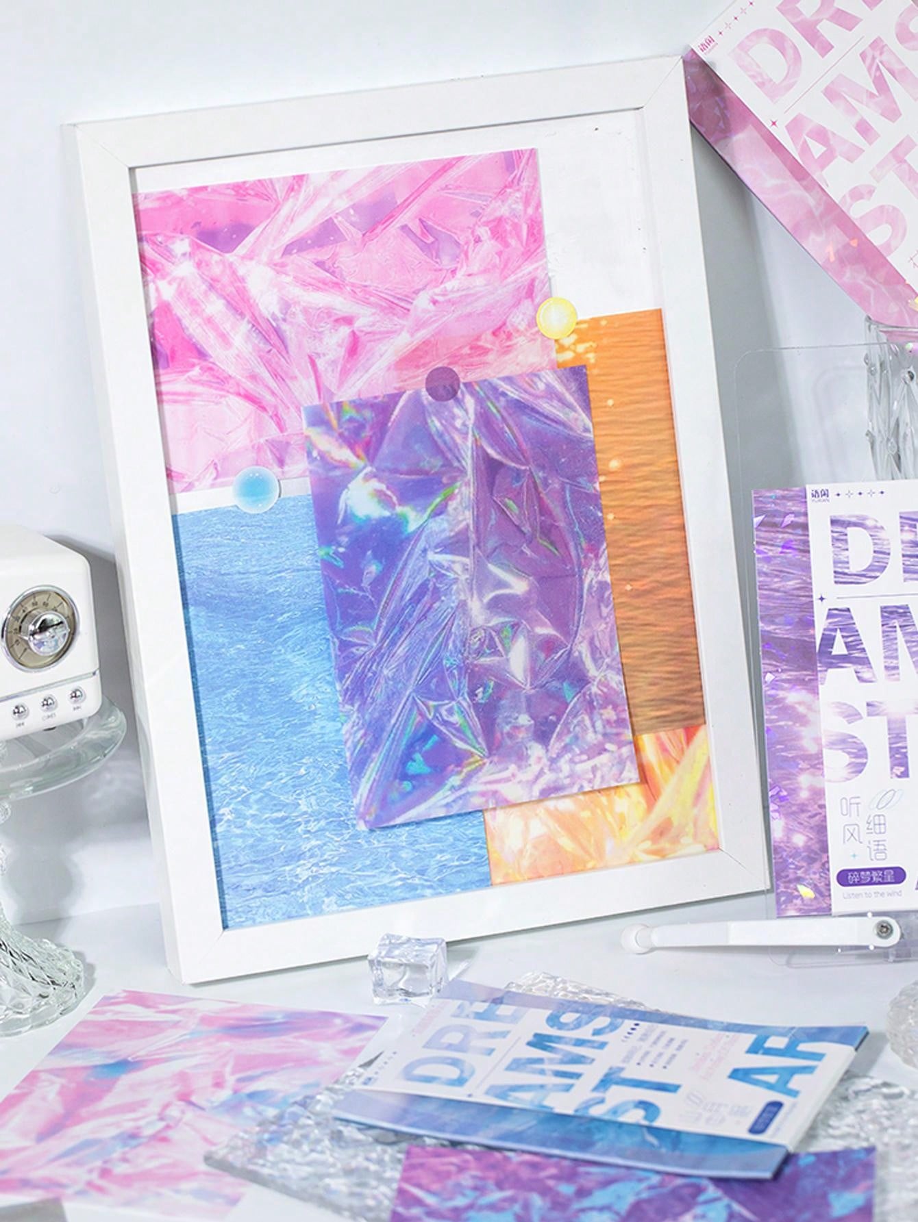 14 Sheets Linen Background Material Stickers | SHEIN