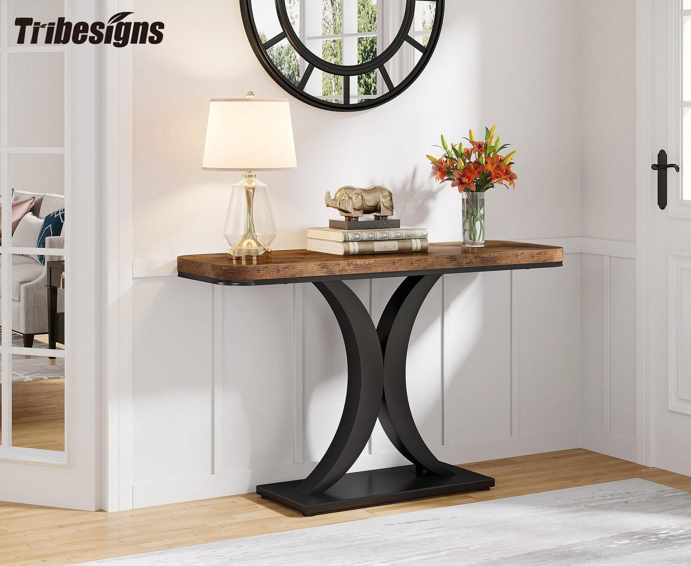 Tribesigns Industrial Console Table, 40 inch Narrow Entryway Foyer ...