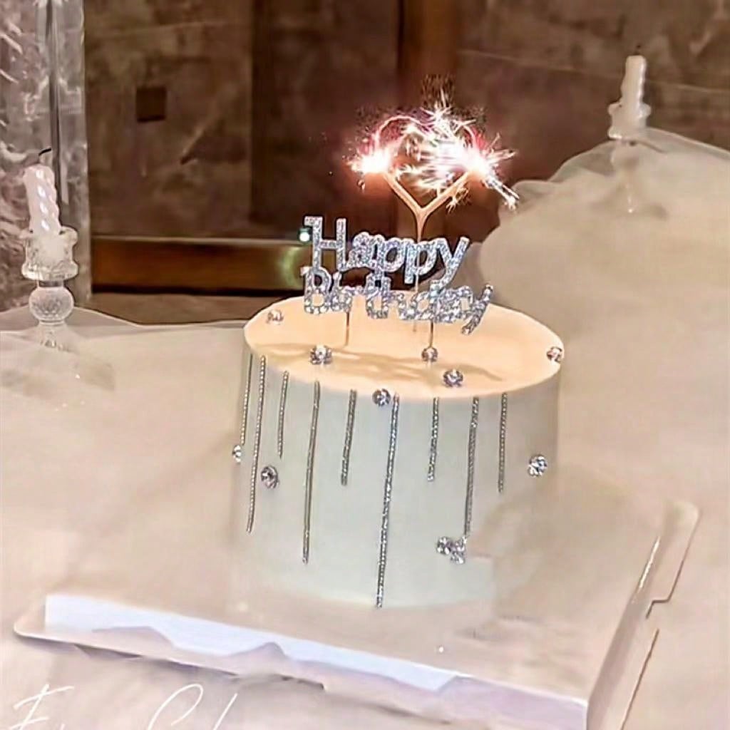 Topper De Bolo De Feliz Aniversário, Topo De Bolo De Cristal Para Festa ...