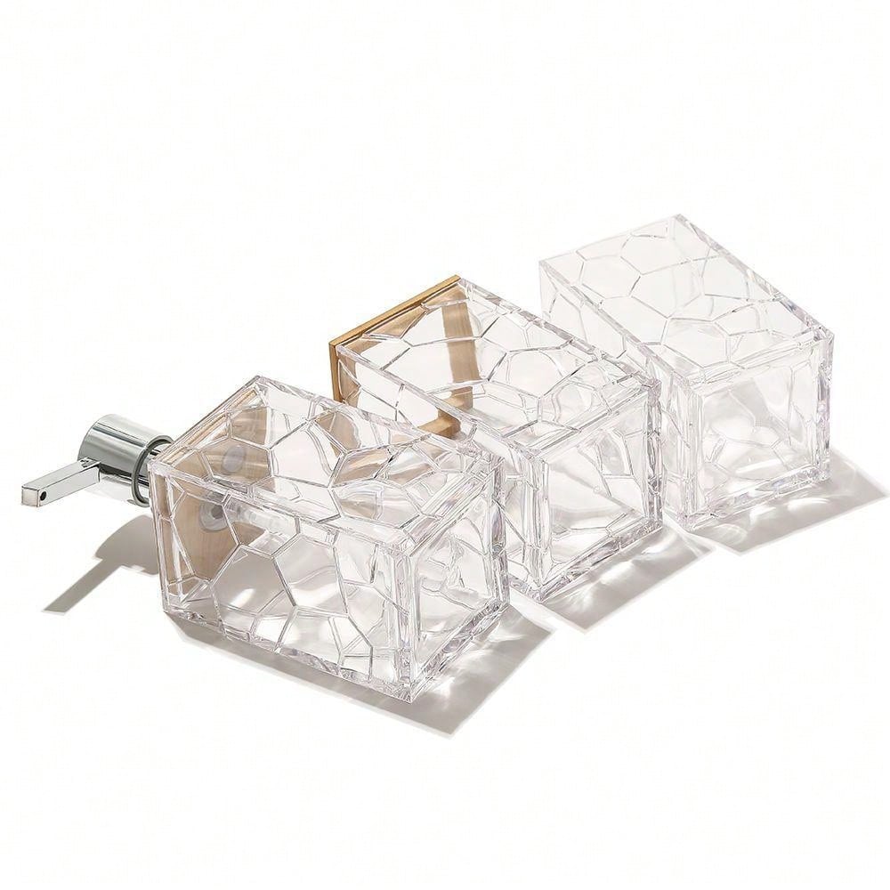 Acrylic Soap Dispenser Bottles Refillable Press Hands Dishes Liquid ...