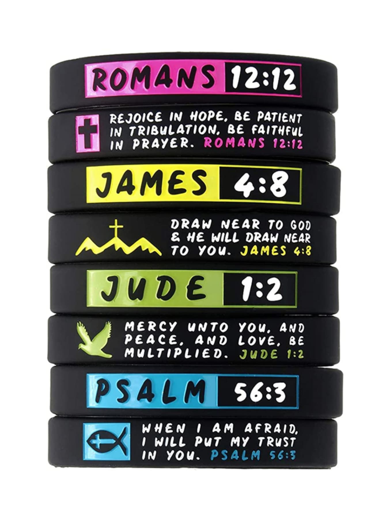 1PC Christian bible verse christ silicone Bracelet rubber Wristbands ...