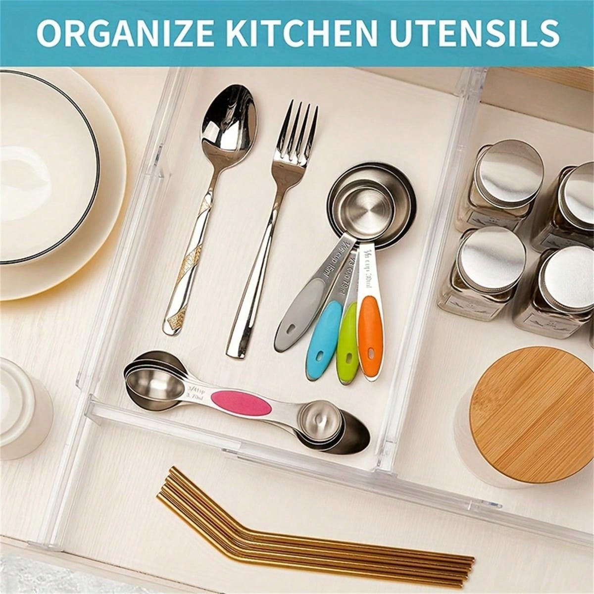 Adjustable Drawer Divider, Expandable Kitchen Separators, Transparent ...