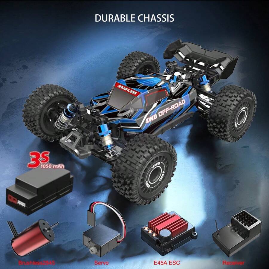 MJX Hyper GO 16207, Remote Control Car 62KM/H with Brushless Motor, 2 Batteries, RC Buggy Gifts ...