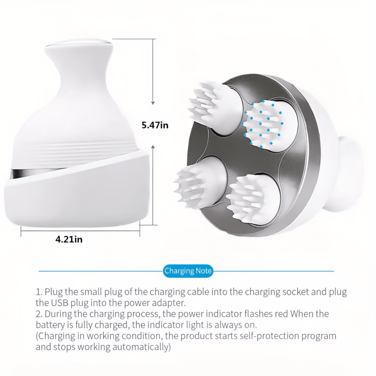 4 In 1 Silicone Waterproof Scalp Relaxation Electric Head Scalp ...