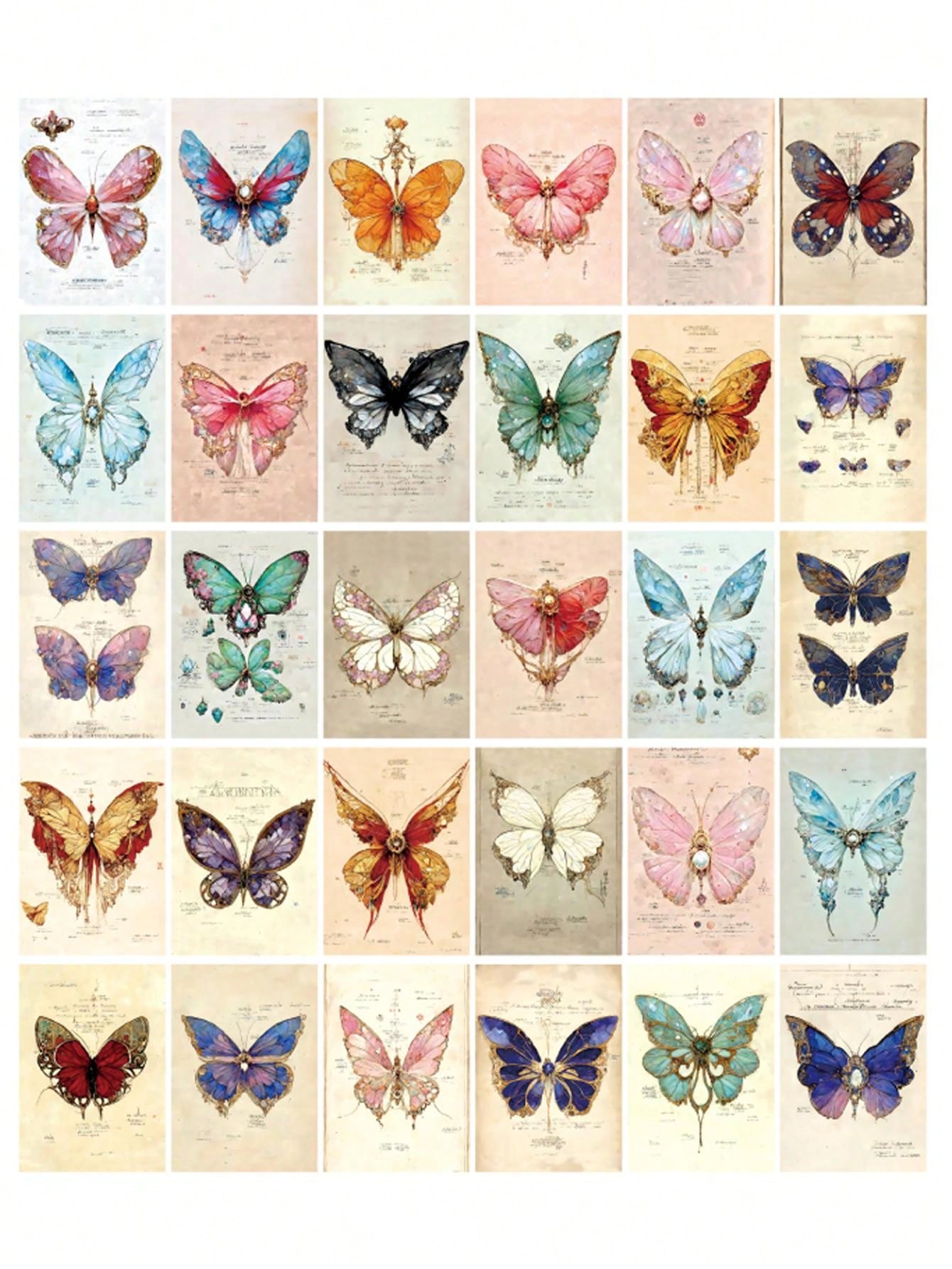 Set Of 60 Retro Design Paper Sheets | SHEIN USA